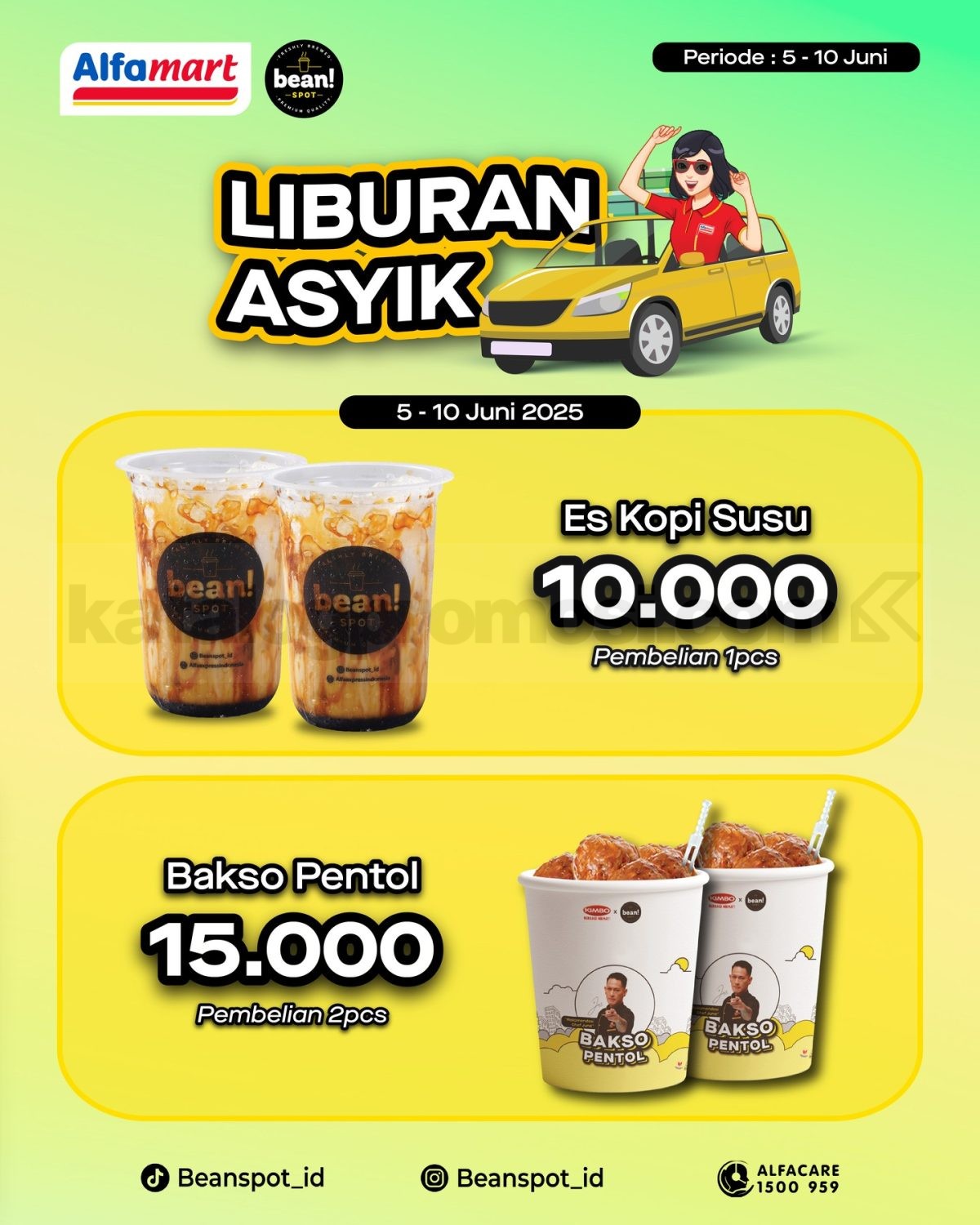 Promo Alfamart x Bean Spot Liburan Asyik Kopi dan Bakso mulai Rp10.000