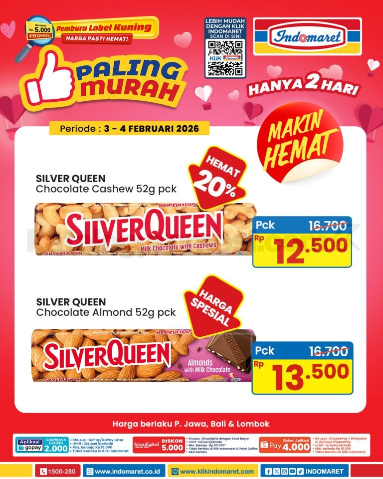 Promo Indomaret Cokelat SilverQueen Paling Murah mulai Rp. 12.500