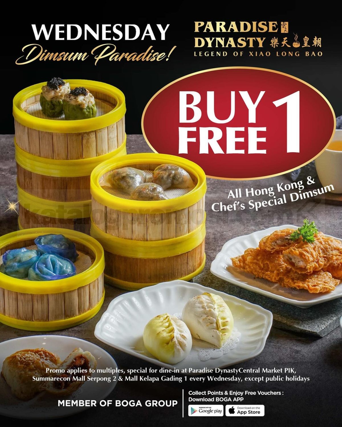 Promo Paradise Dynasty Wednesday Dimsum Buy 1 Get 1 Free