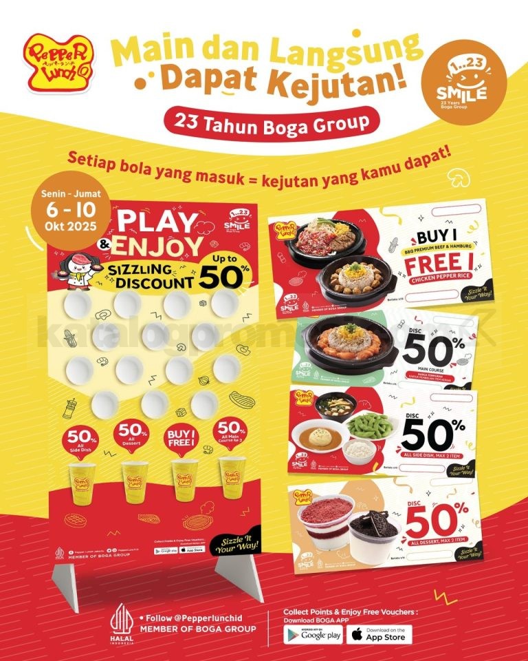 Promo Pepper Lunch Boga Group 23 Anniversary Beli 1 Gratis 1 • SoPasti.Com
