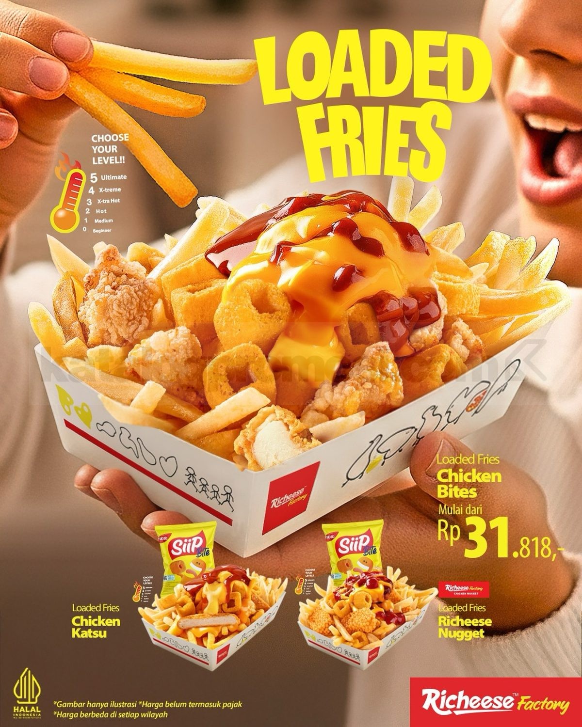 Promo Richeese Factory Loaded Fries mulai dari Rp. 31.818,-