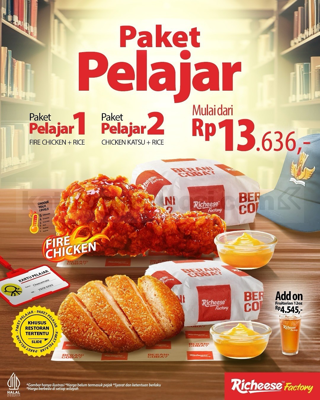Promo Richeese Factory Paket Pelajar harga mulai Rp 13ribuan aja!
