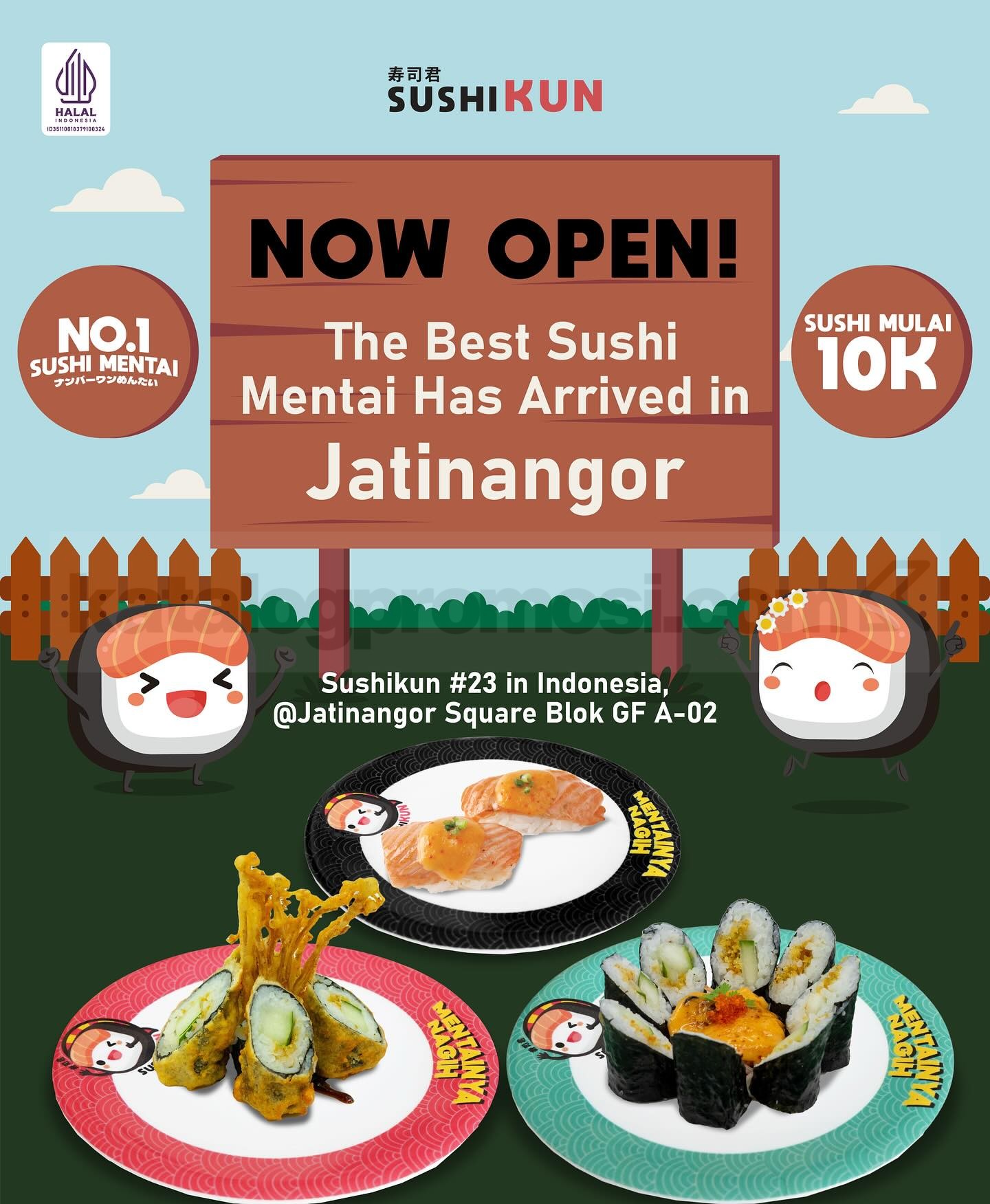 Promo Sushi Kun Jatinangor Grand Opening Sushi Favorit mulai Rp 10K • SoPasti.Com