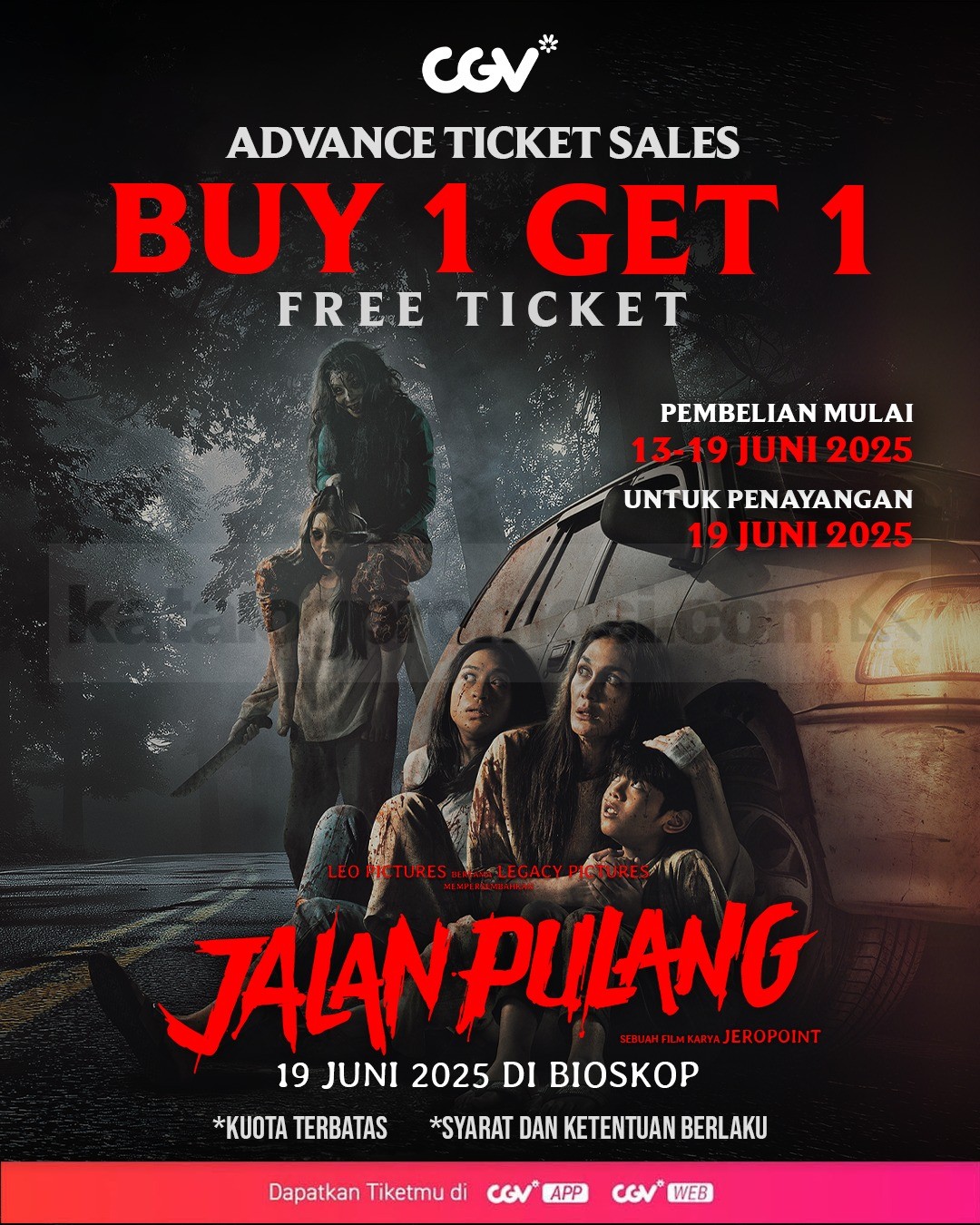 Promo CGV Buy 1 Get 1 Tiket Film Jalan Pulang