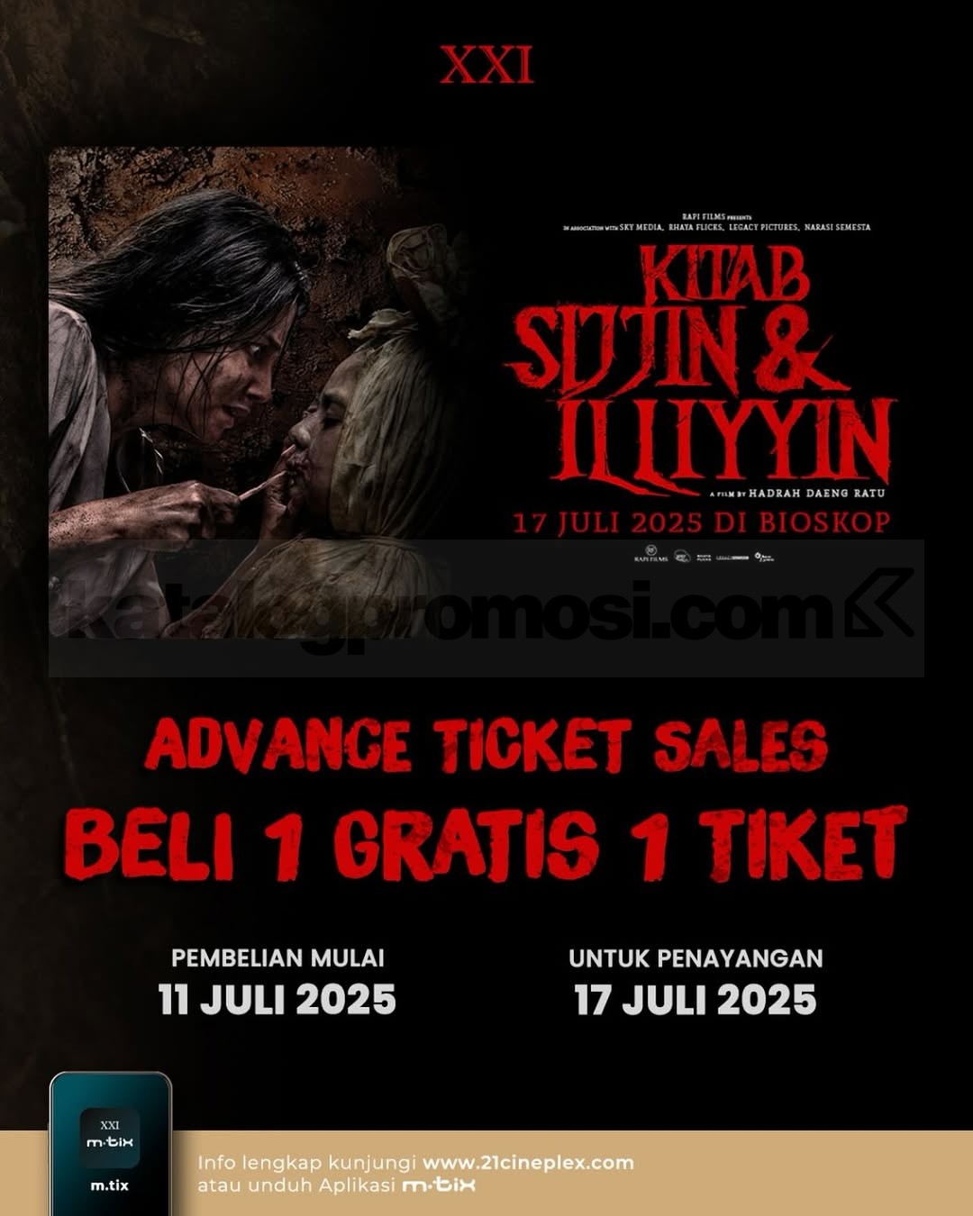 Promo Cinema XXI Advance Ticket Sales! Beli 1 Gratis 1 tiket film La Tahzan