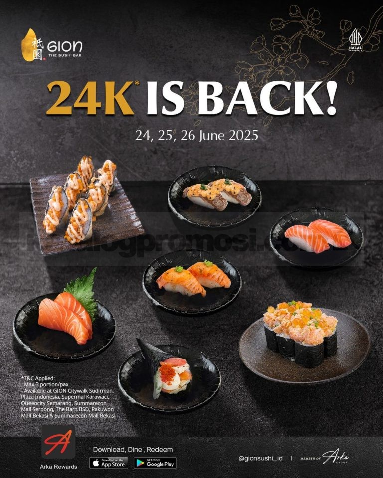 Promo GION Sushi Payday Serba Rp 24.000