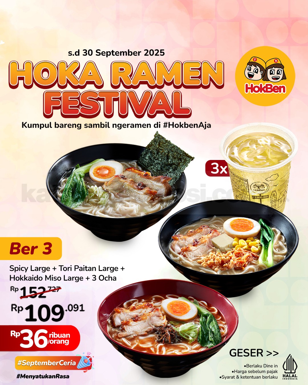 Promo HokBen Hoka Ramen Festival Mulai Rp36 Ribuan • SoPasti.Com