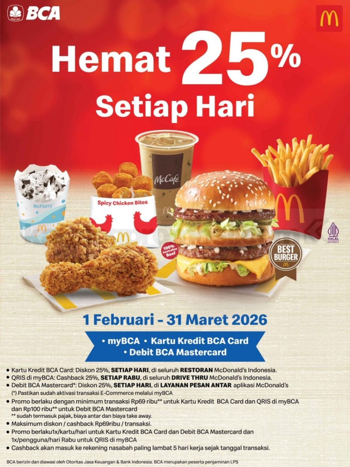 Promo McDonalds BCA Diskon 25% Setiap Hari • SoPasti.Com