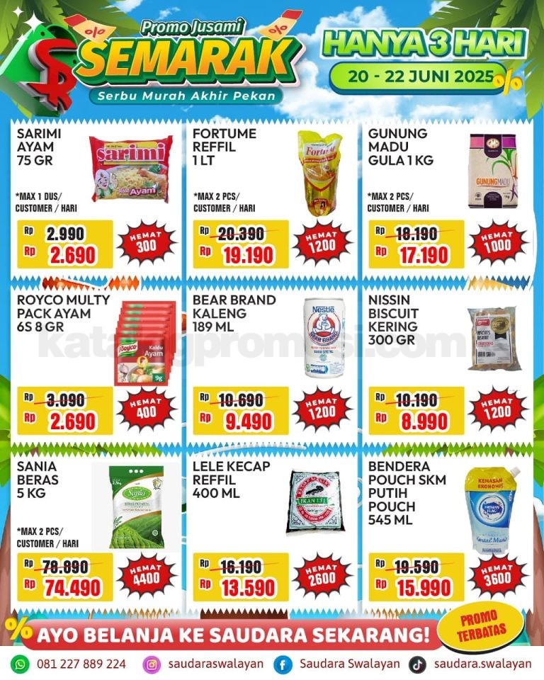 Promo Saudara Swalayan Jusami Semarak 20–22 Juni 2025 • SoPasti.Com