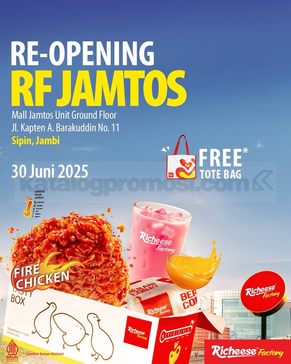 Promo Opening Richeese Factory Jamtos, Jambi dapatkan GRATIS Merchandise*
