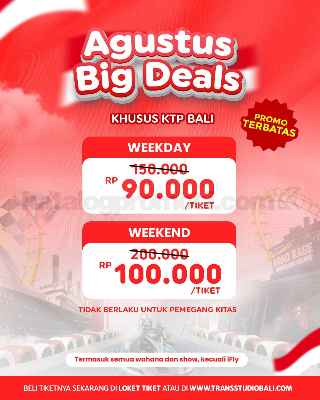 Promo Trans Studio Bali Harga Spesial Tiket mulai Rp 90.000 khusus KTP Bali