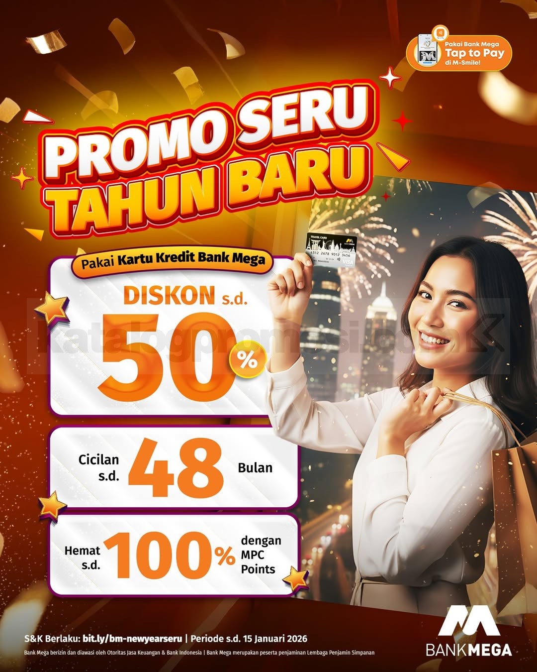 Promo Seru Tahun Baru Bank Mega – Diskon hingga 50%! • SoPasti.Com