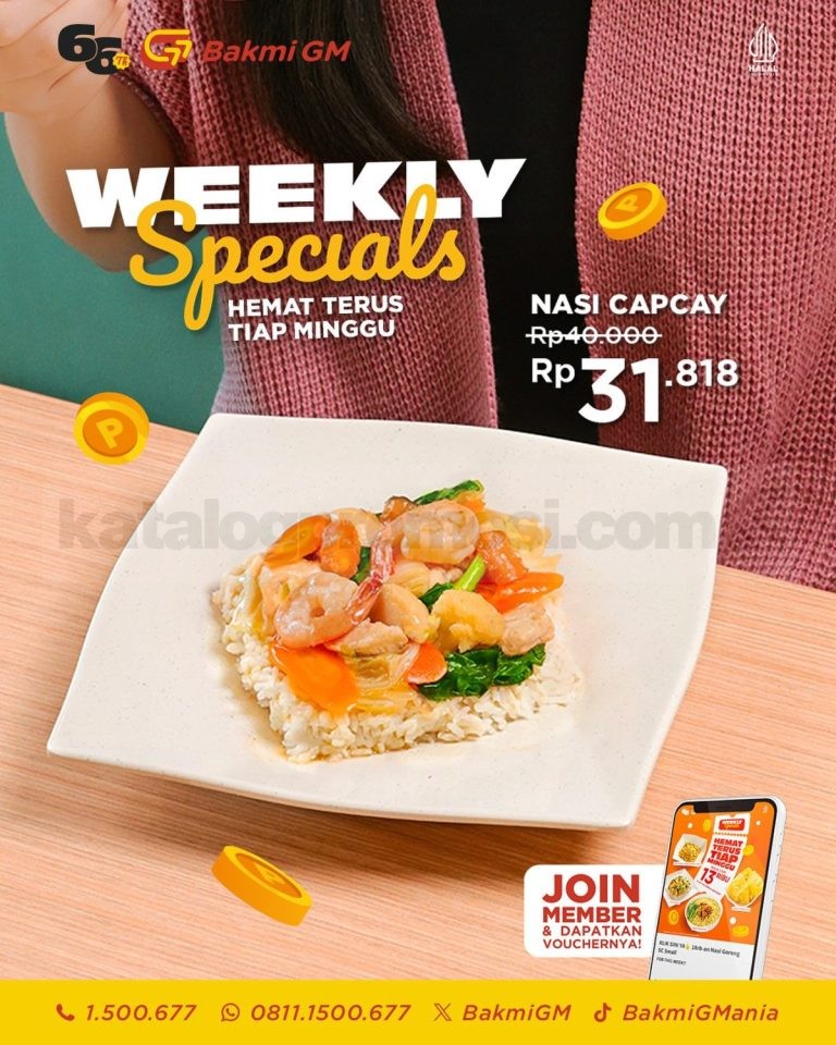 Promo Bakmi GM Weekly Specials Nasi Capcay cuma 31rban aja*