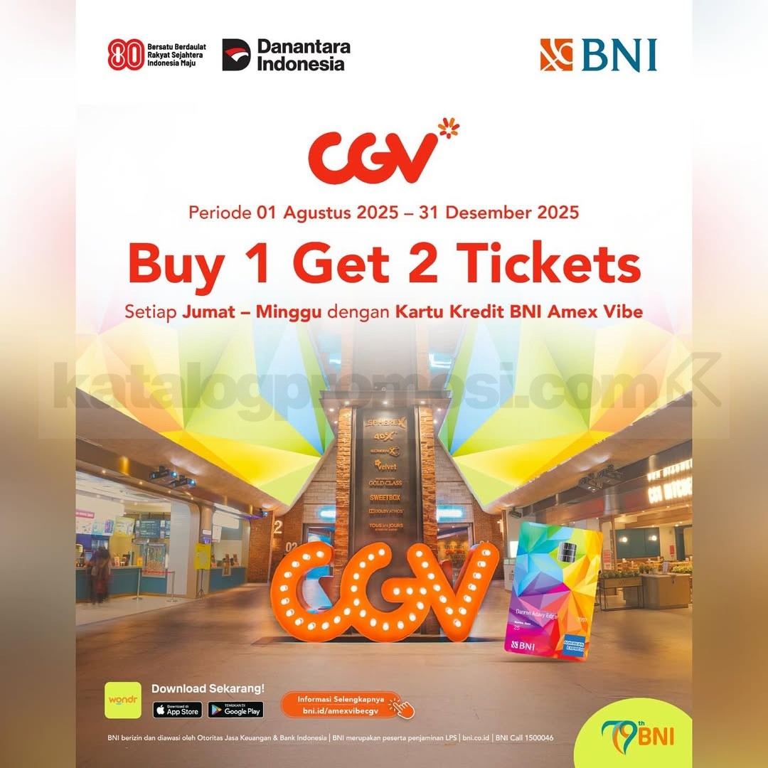 Promo CGV Special BNI Buy 1 Get 2 Tickets
