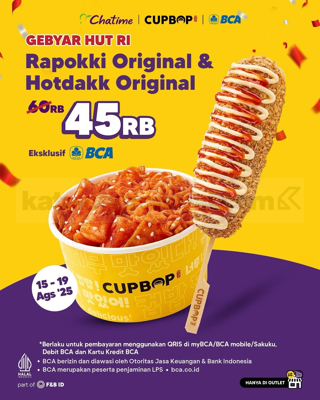 Promo Cupbop BCA Gebyar HUT RI Bundle Snack Korea Favorit cuma Rp45rb ...