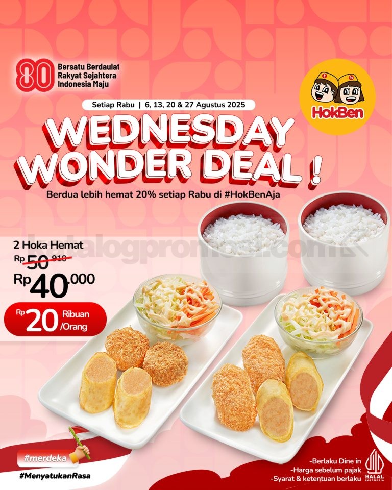 Promo HokBen Wednesday Wonder Deal 2 Hoka Hemat cuma Rp40.000