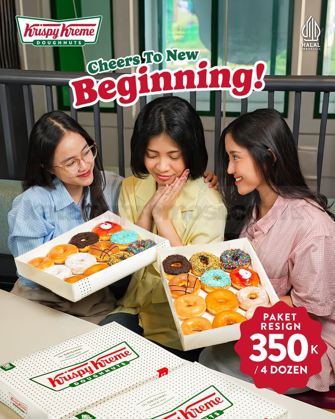 Promo KRISPY KREME PAKET RESIGN! 4 LUSIN DOUGHNUT cuma Rp. 350RIBU