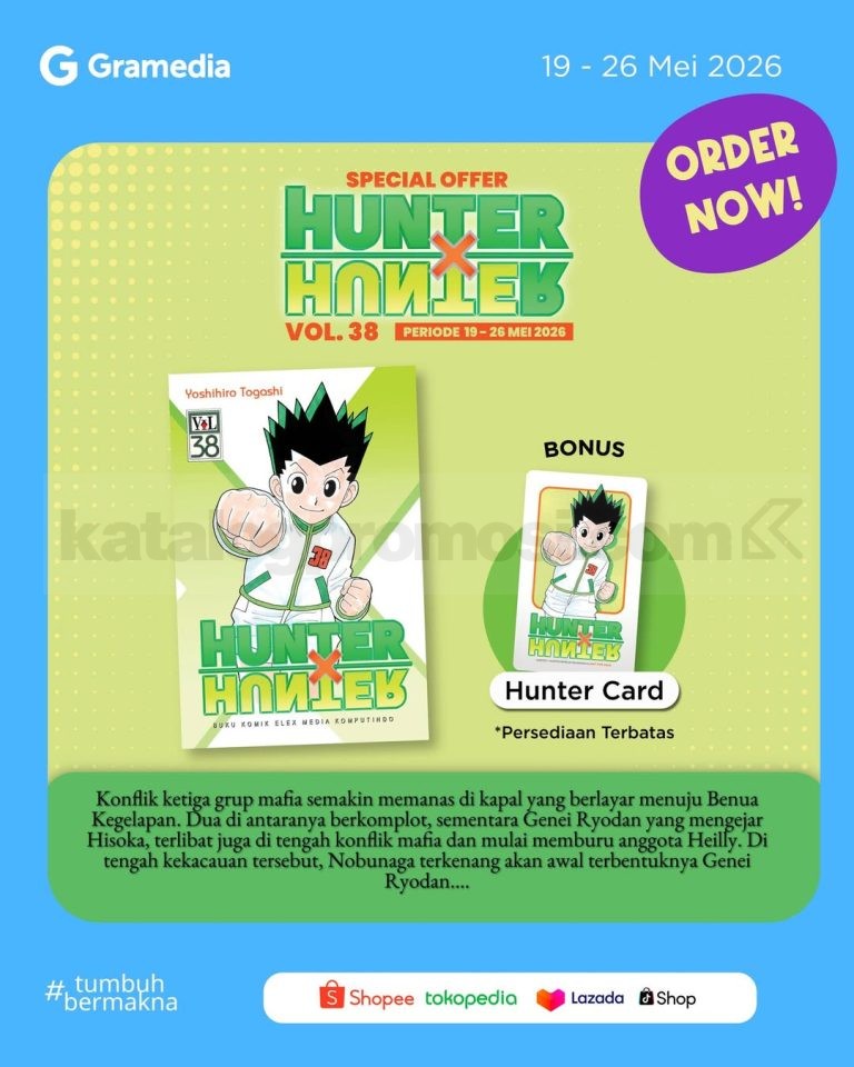 Promo Gramedia Hunter x Hunter Vol 38 Bonus Card Rp. 45.000