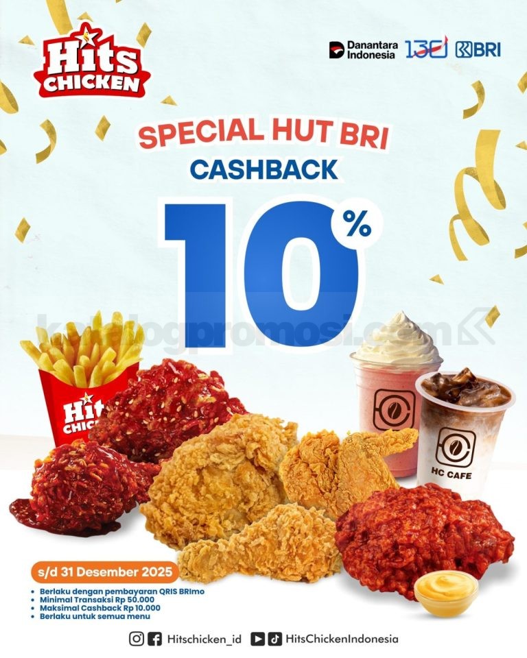 Promo HITS Chicken HUT BRI Cashback 10%