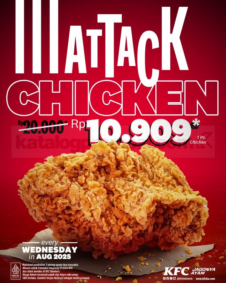 Promo KFC Attack Chicken 1 Pc Ayam Rp10.909 • SoPasti.Com
