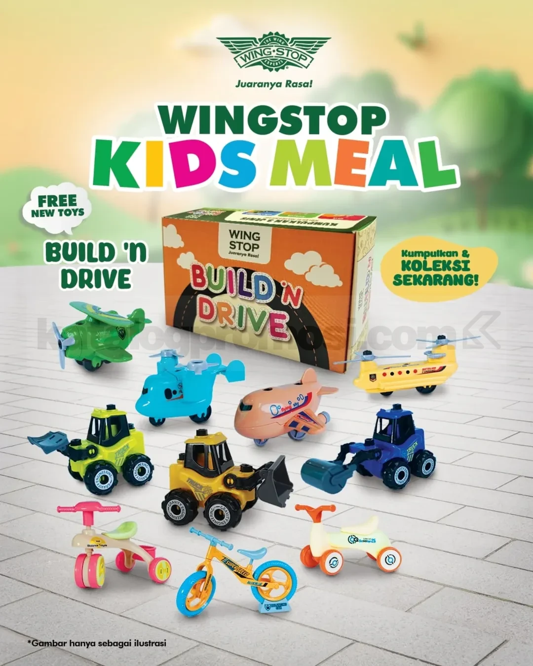 Promo WINGSTOP Kids Meal Gratis Mainan Build ‘n Drive • SoPasti.Com