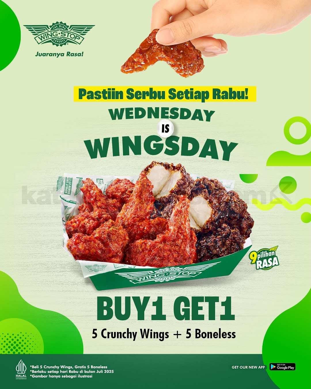 Promo WINGSTOP WEDNESDAY is WINGSDAY BELI 5 GRATIS 5