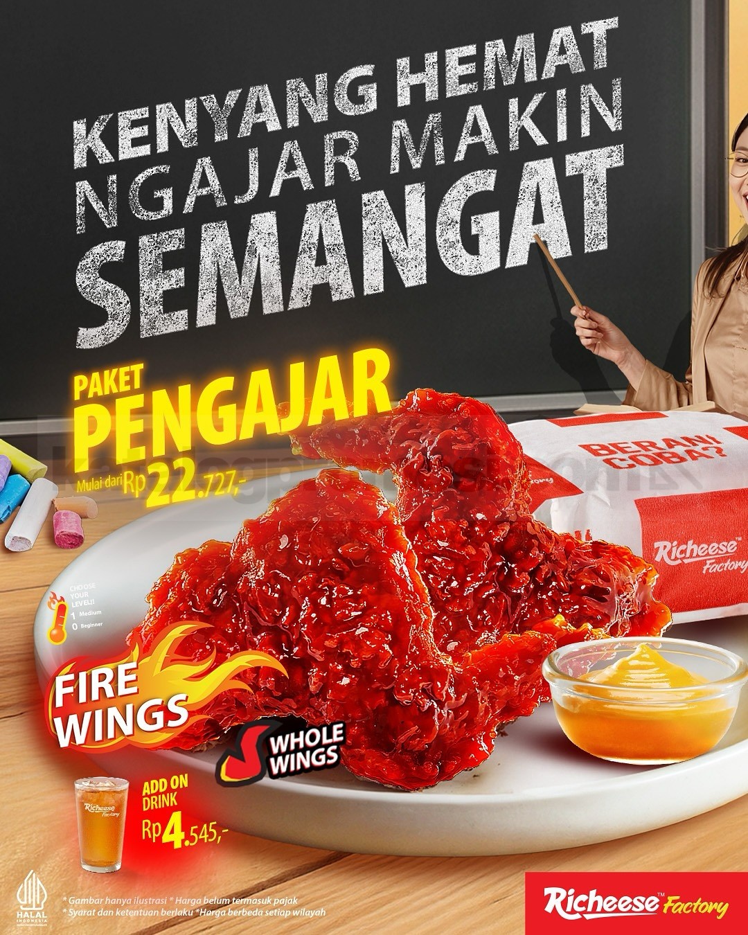 Promo Richeese Factory Paket Pengajar mulai Rp 22ribuan aja!