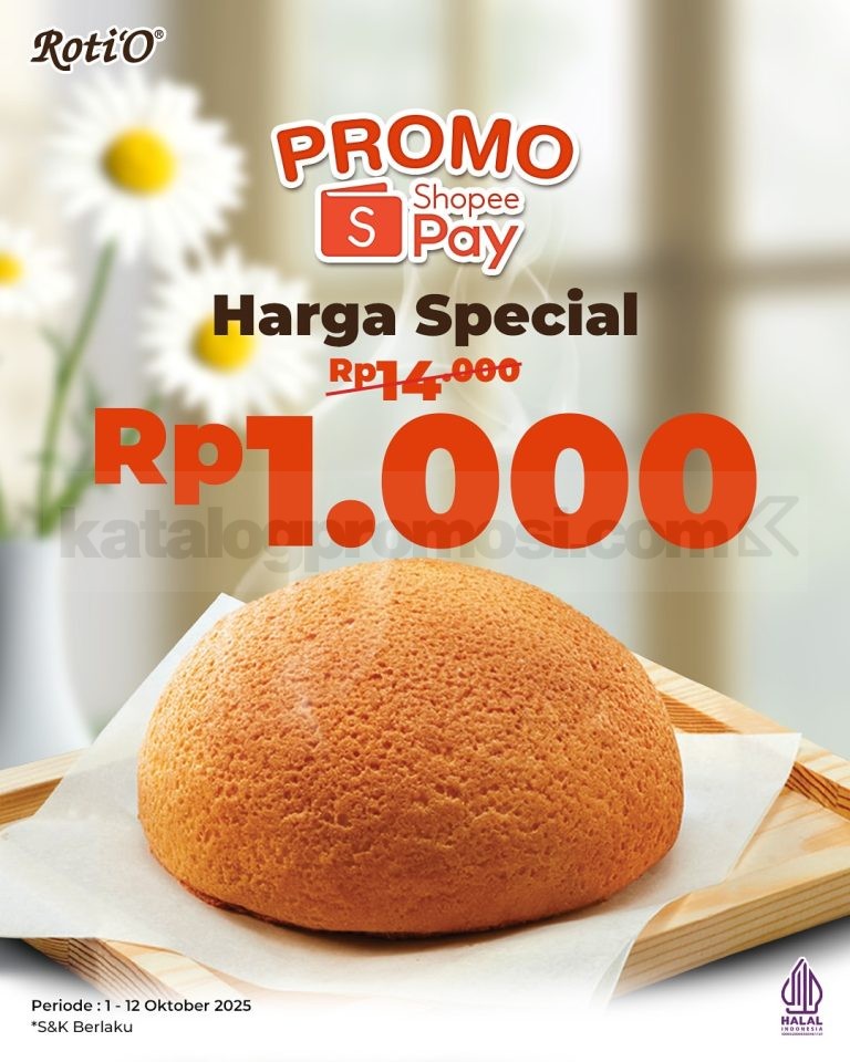 Promo Roti'O Harga Spesial cuma Rp1.000 pakai ShopeePay