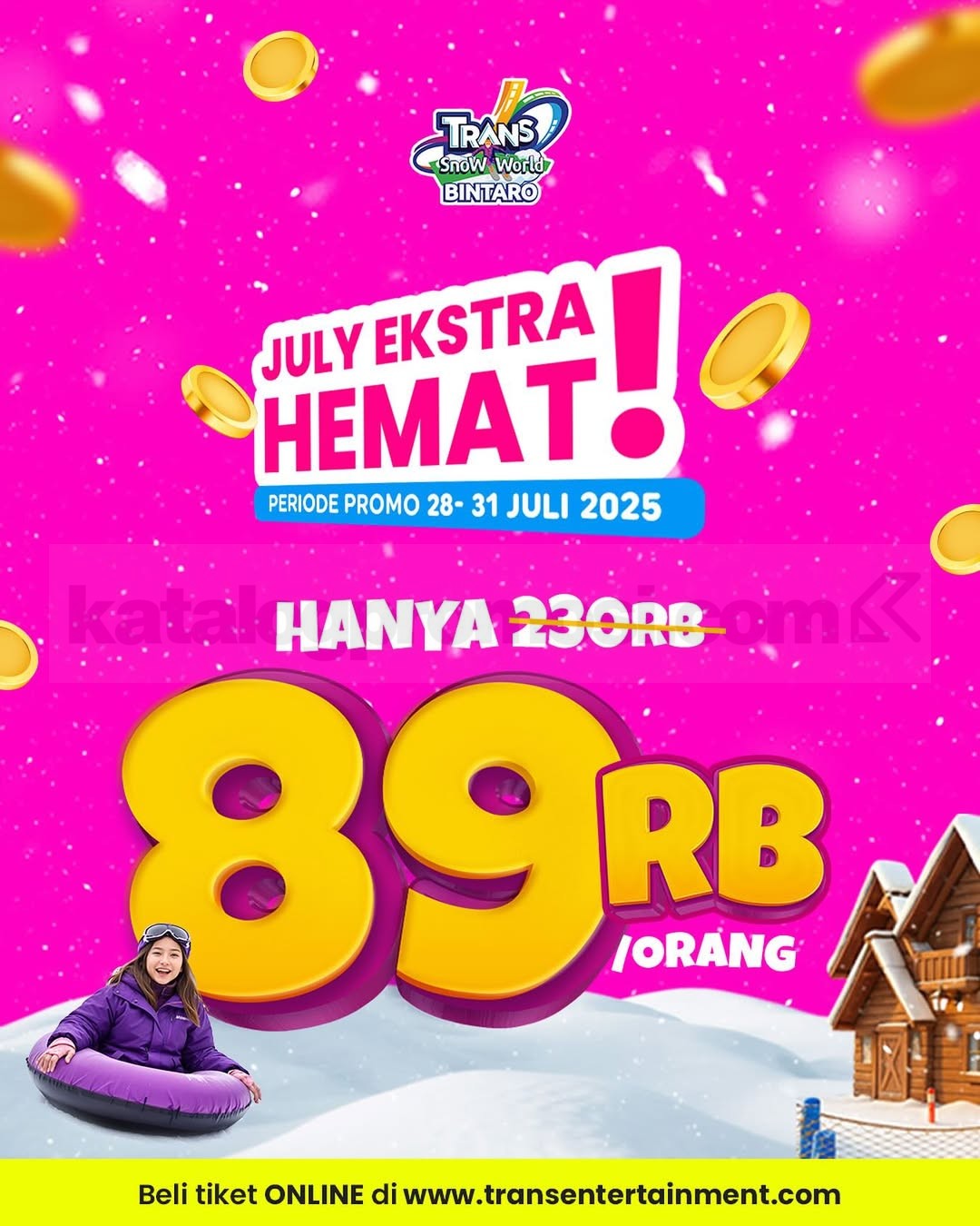 Promo Trans Snow World Bintaro July Ekstra Hemat cuma Rp89.000/orang
