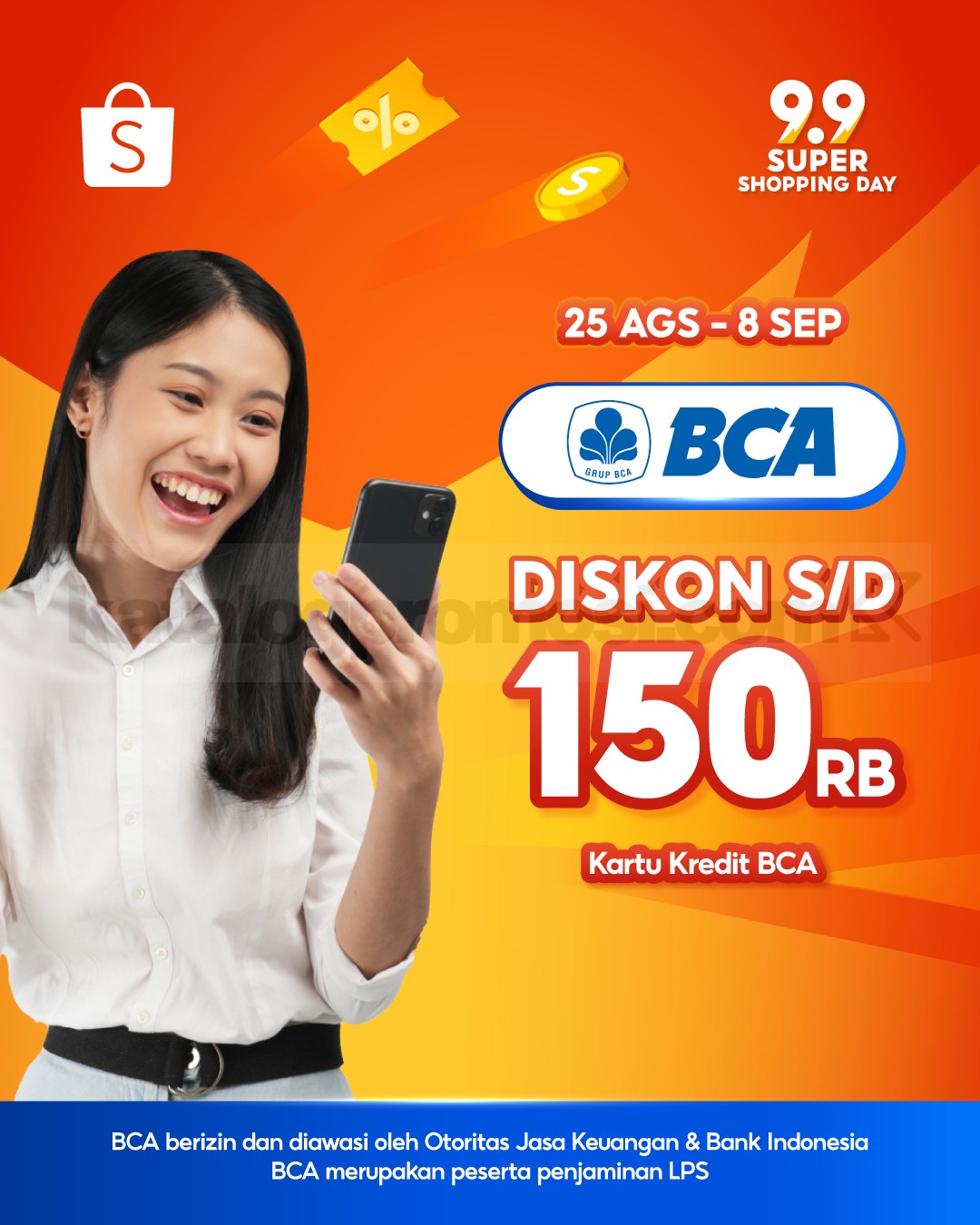Promo Bank BCA di Shopee 9.9 Super Shopping Day - DISKON 150K!