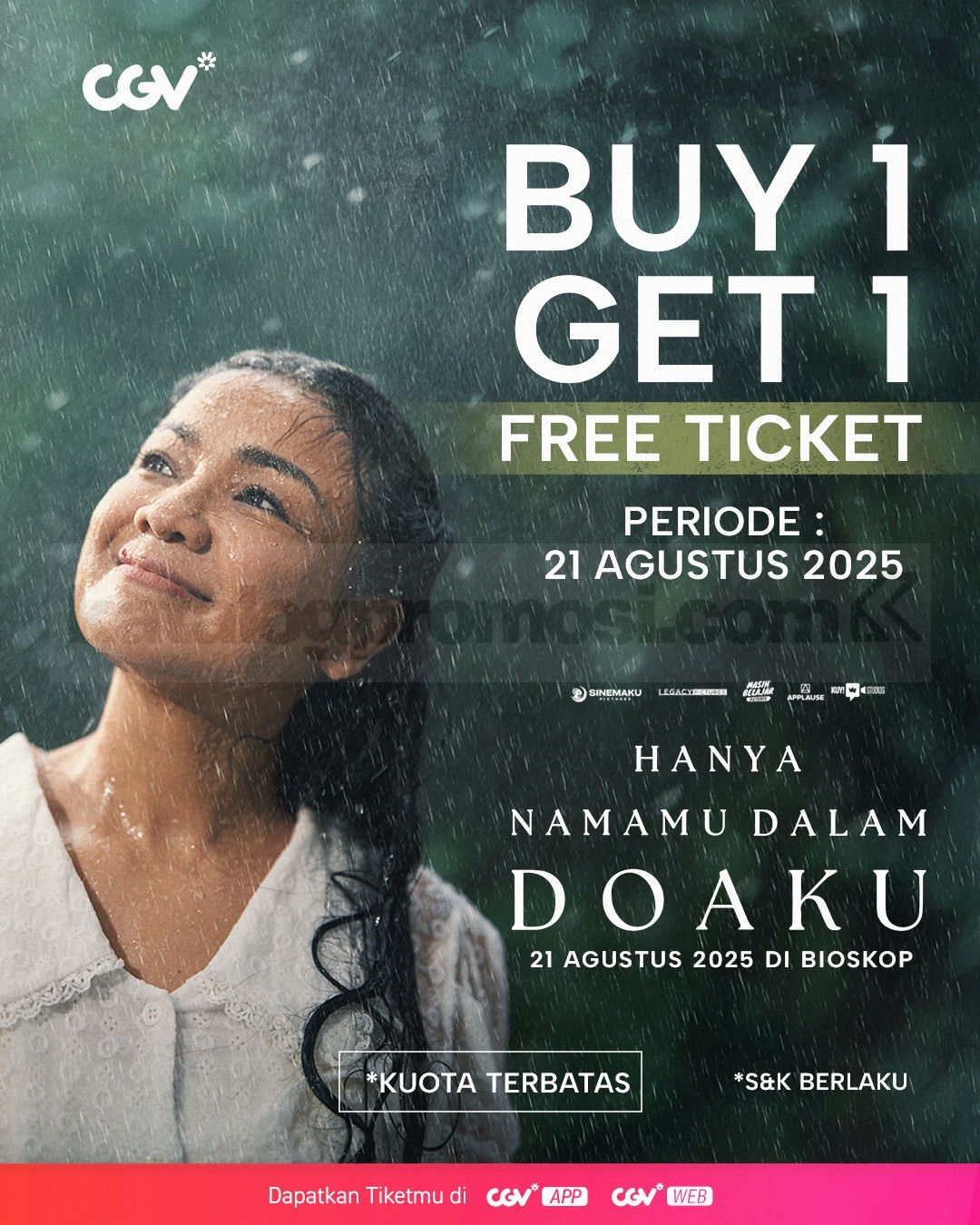 Promo CGV Beli 1 Gratis 1 tiket film Hanya Namamu Dalam Doaku