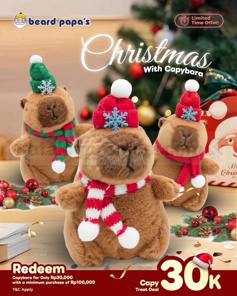 Promo BEARD PAPA’S Capybara Christmas Edition Tebus Rp. 30.000