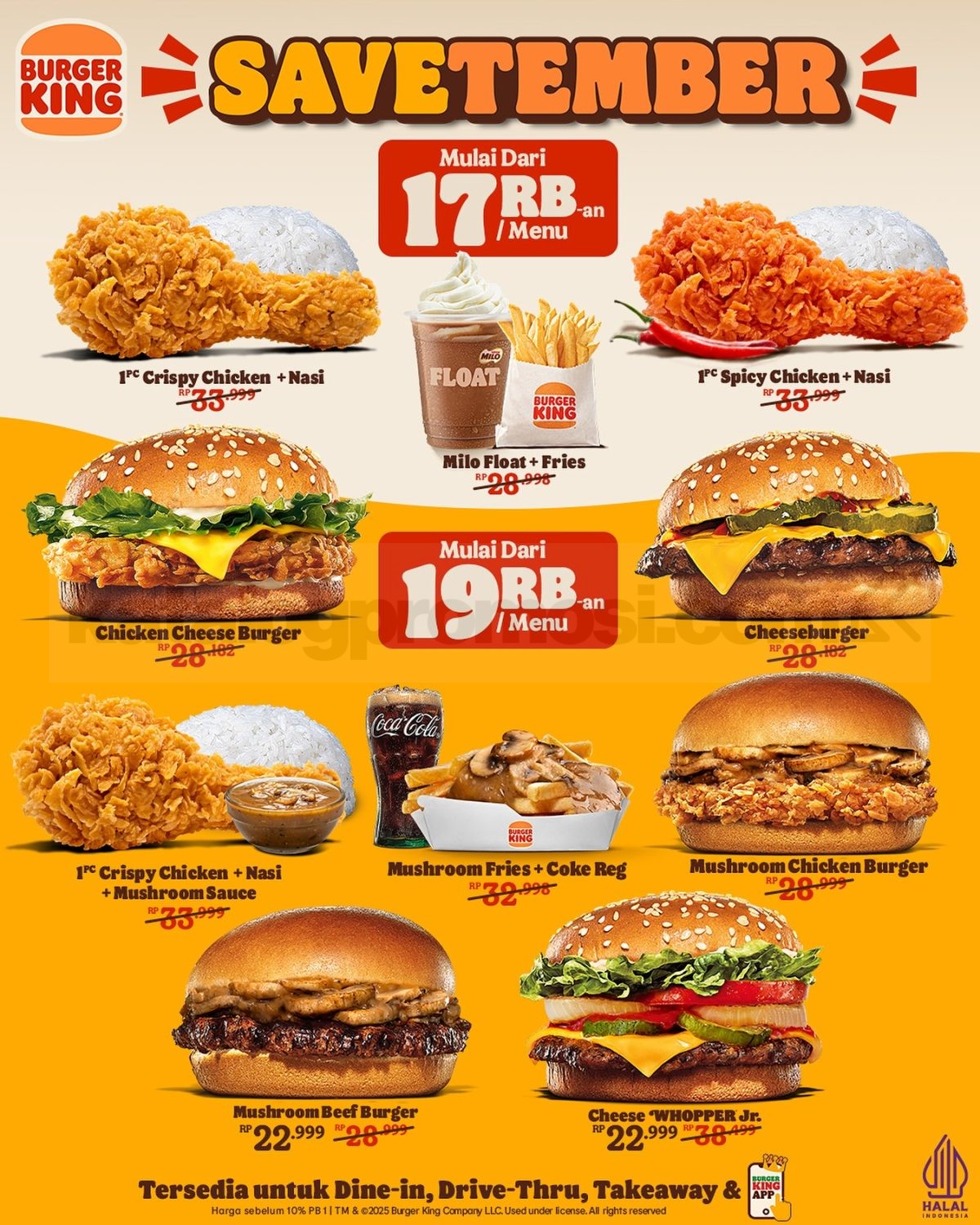 Promo Burger King SAVETEMBER Menu Favorit mulai Rp17 Ribuan • SoPasti.Com
