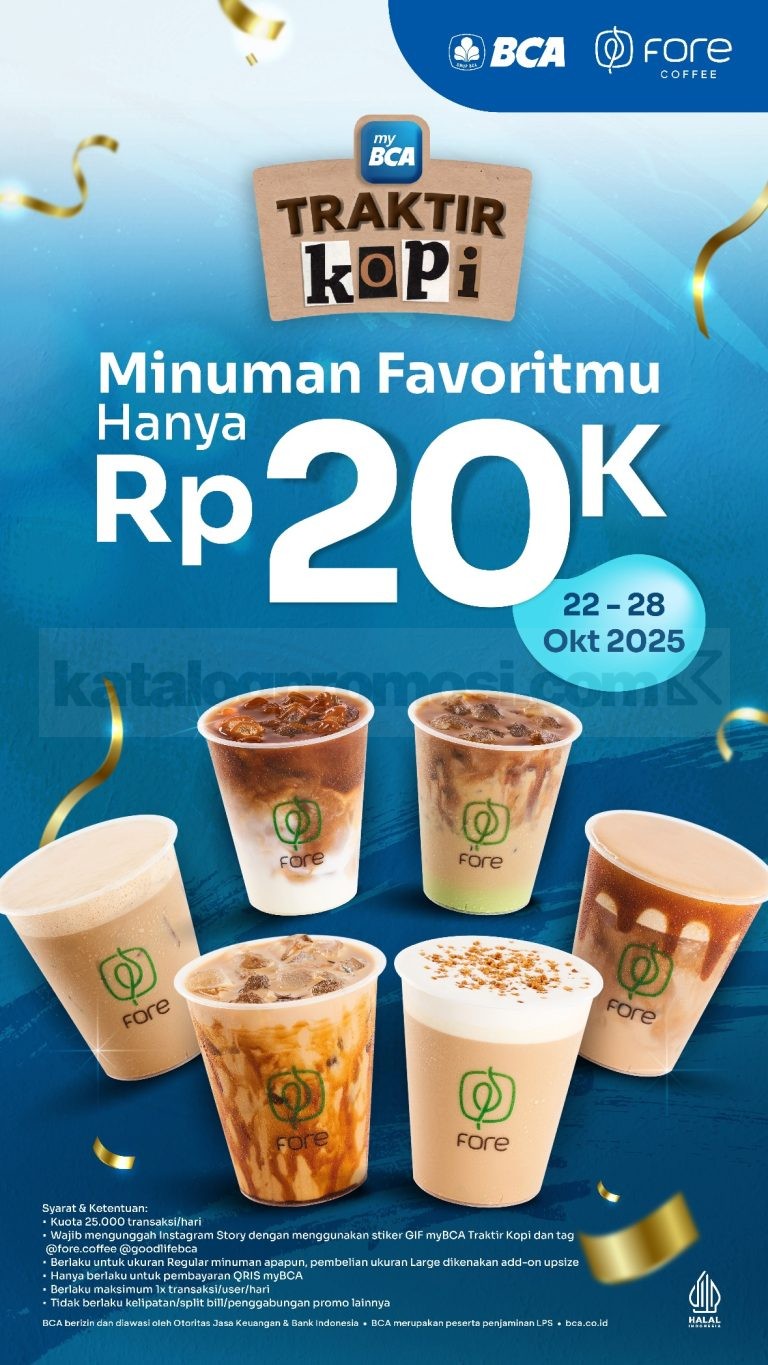 Promo Fore Coffee BCA Rp. 20 Ribu Semua Minuman