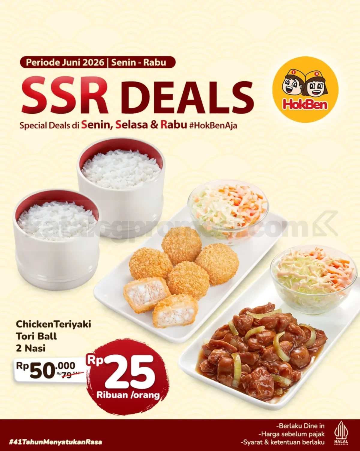 Promo HokBen SSR Deals Menu Favorit mulai Rp. 25.000