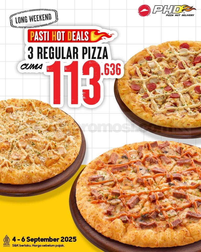 Promo PHD Harpelnas 3 Regular Pizza Rp113 Ribuan • SoPasti.Com