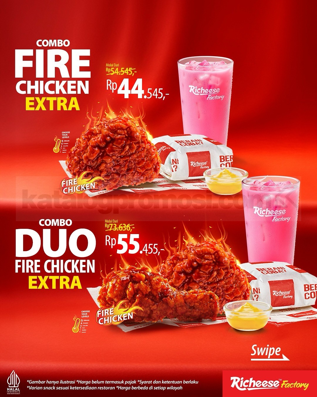 Promo Richeese Factory Combo Fire Chicken Extra mulai Rp 44.545 ...
