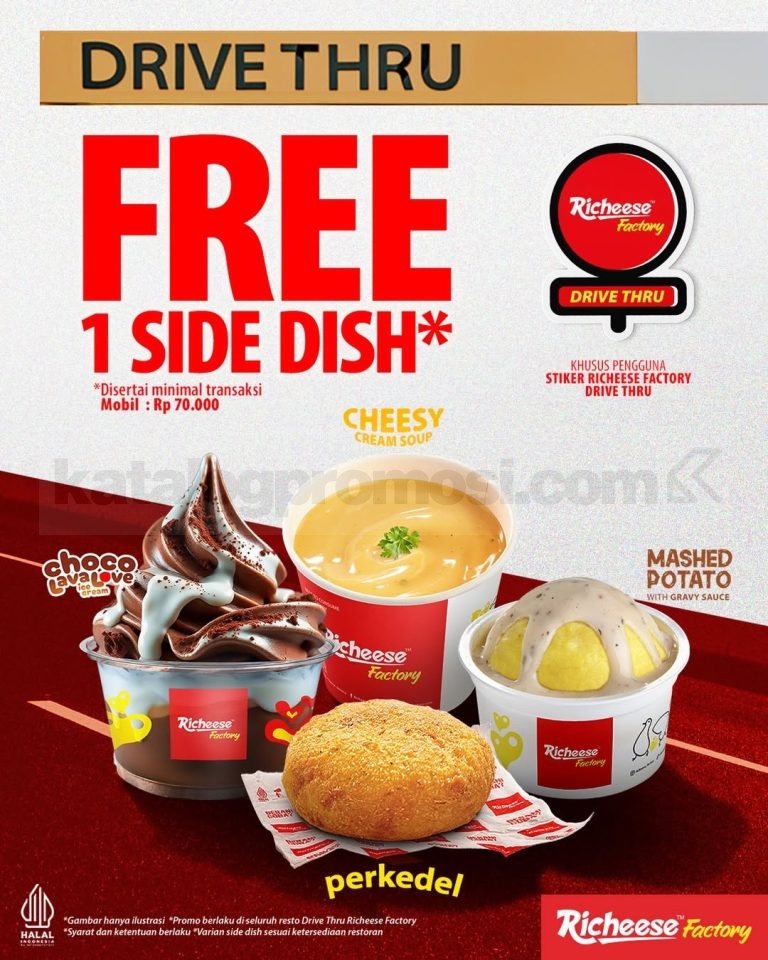 Promo Richeese Factory Drive Thru Free Side Dish