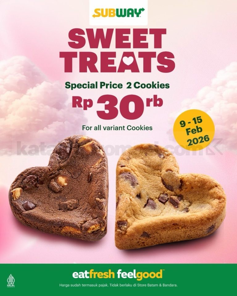 Promo Subway Valentine Sweet Treats 2 Cookies Rp. 30.000 • SoPasti.Com