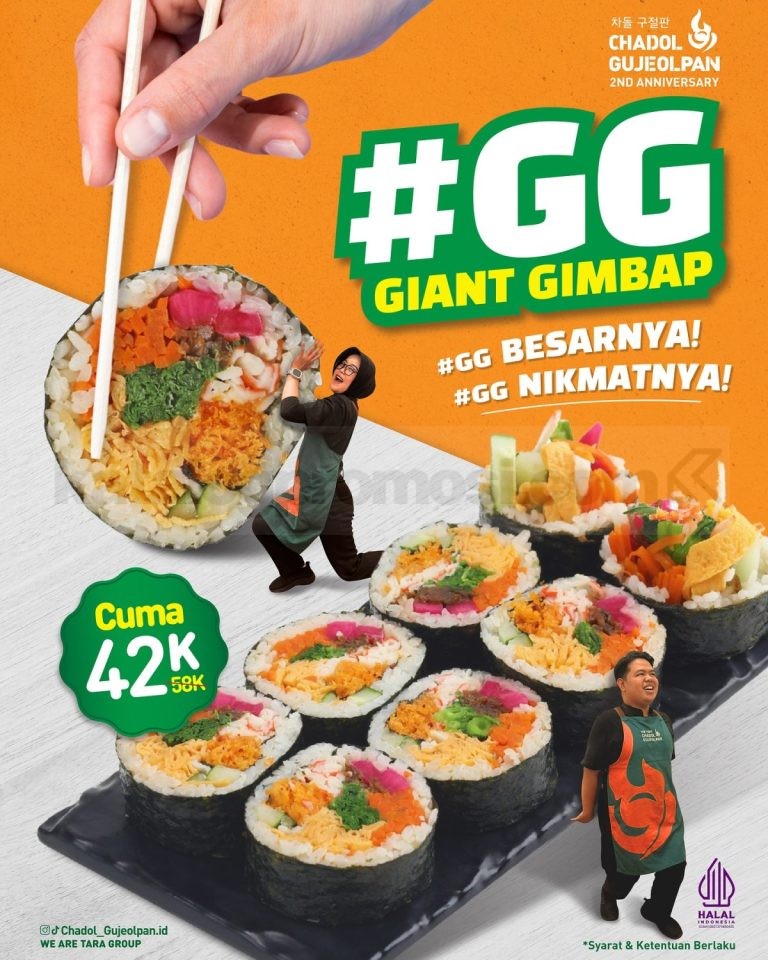 Promo Chadol Gujeolpan 2nd Anniversary Giant Gimbap cuma Rp42K