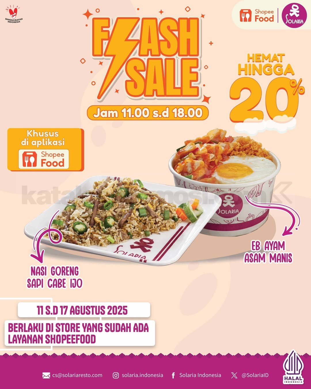 Promo Solaria ShopeeFood Flash Sale Diskon Hingga 20% Menu Favorit!