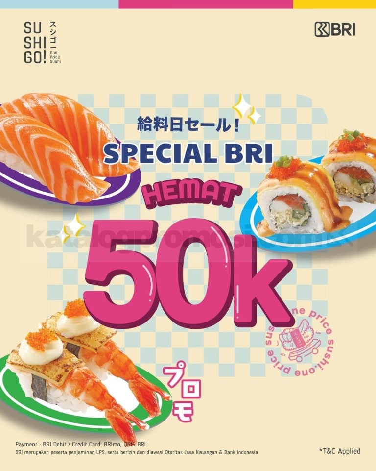 Promo SUSHIGO Spesial BRI Diskon Rp50.000