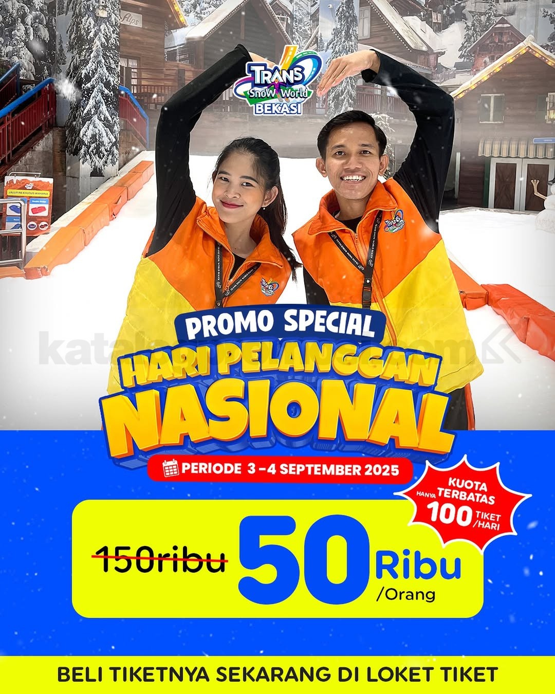 Promo Trans Snow World Bekasi Hari Pelanggan Nasional cuma Rp50.000/orang • SoPasti.Com