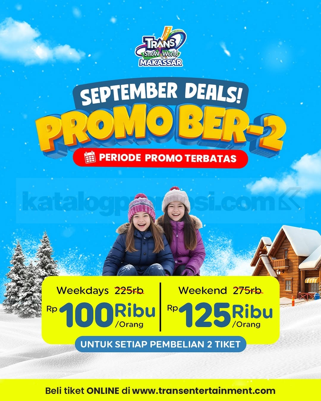 Promo Trans Snow World Makassar September Deals Ber-2 mulai Rp 100.000/orang
