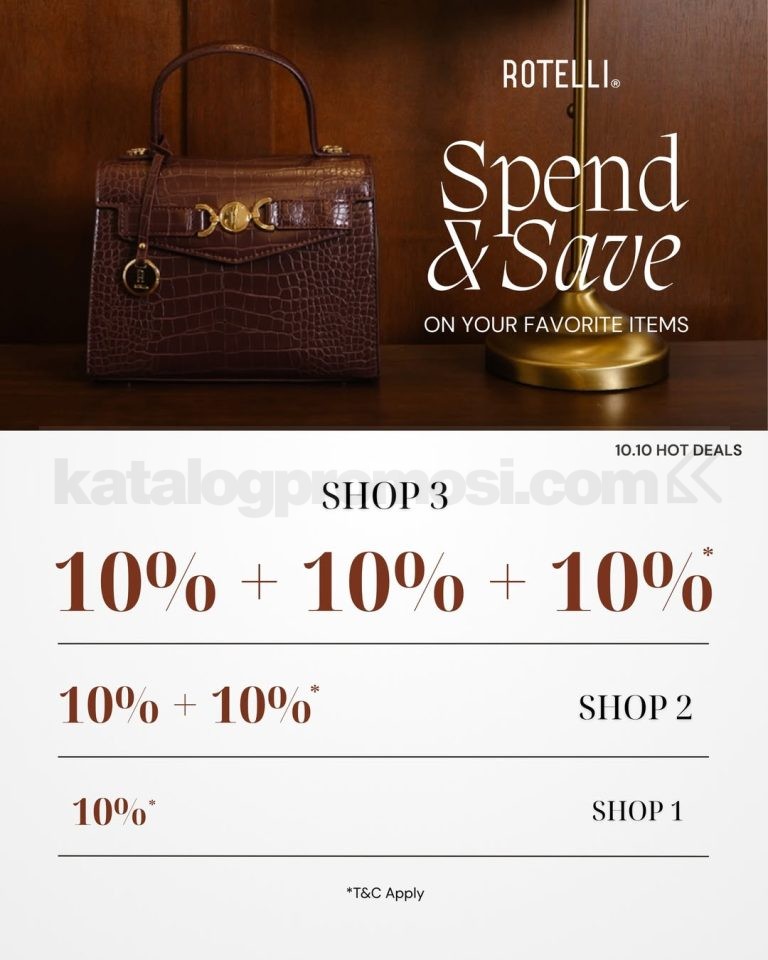 Promo Rotelli Beli 1 Diskon 10%, beli 2 Diskon 20%, beli 3 Diskon 30%*