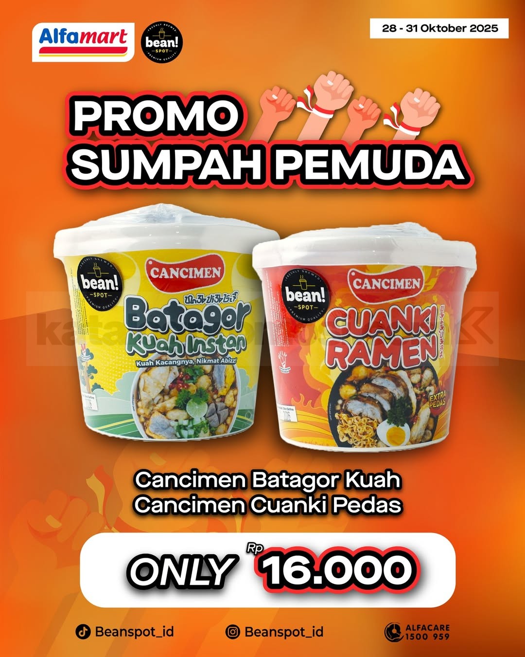 Promo Beanspot Sumpah Pemuda Batagor Kuah & Cuanki Cancimen cuma Rp16 ...