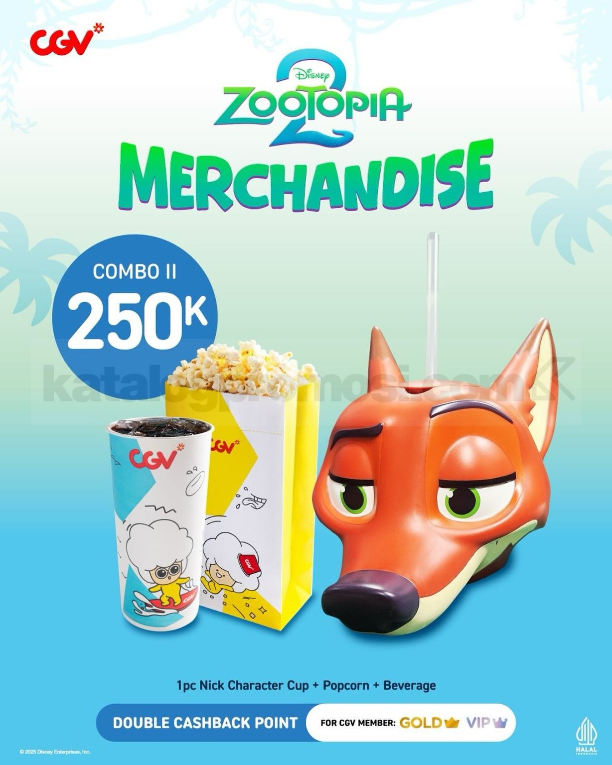 Promo CGV Zootopia 2 Nick Character Cup dengan Combo Rp. 250.000