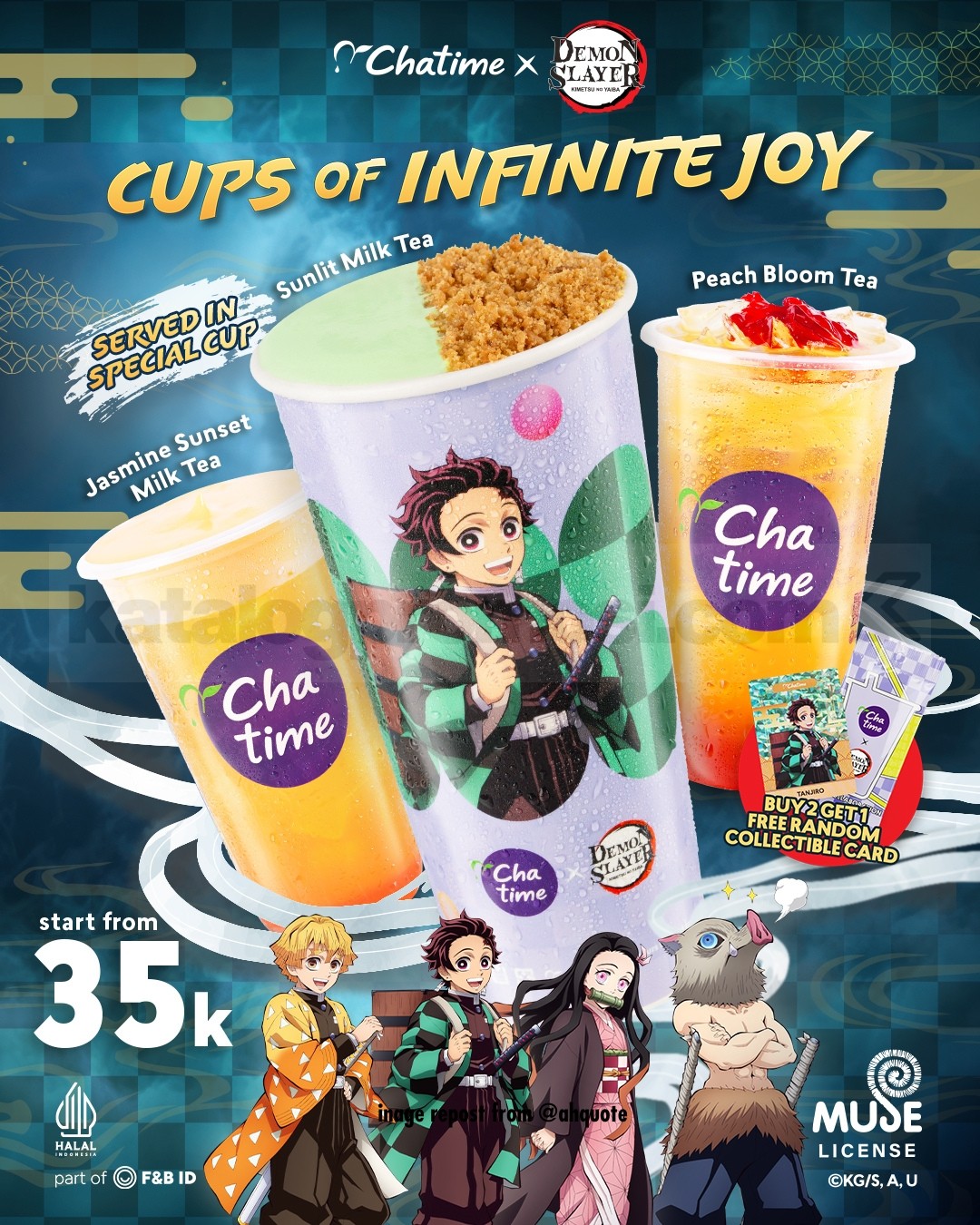 Promo Chatime x Demon Slayer Bundle of Infinite Joy mulai Rp35.000