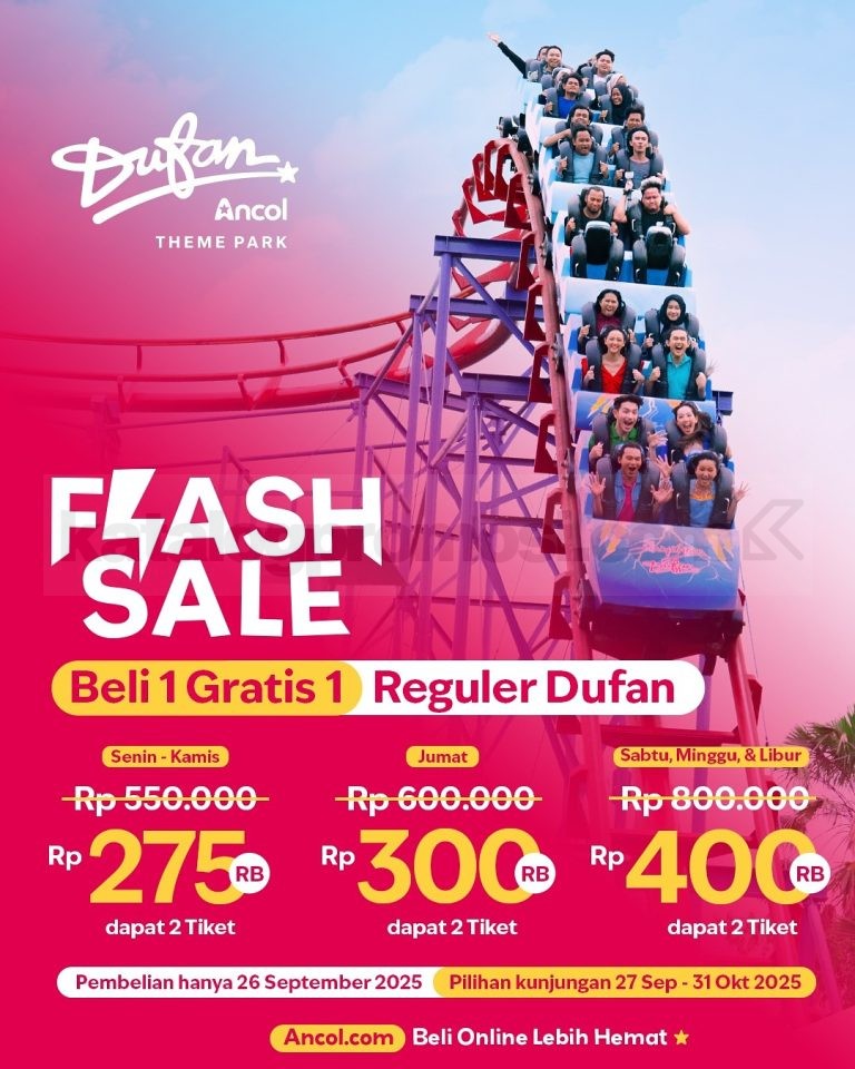 Promo Dufan Ancol Flash Sale Beli 1 Gratis 1 Tiket Reguler