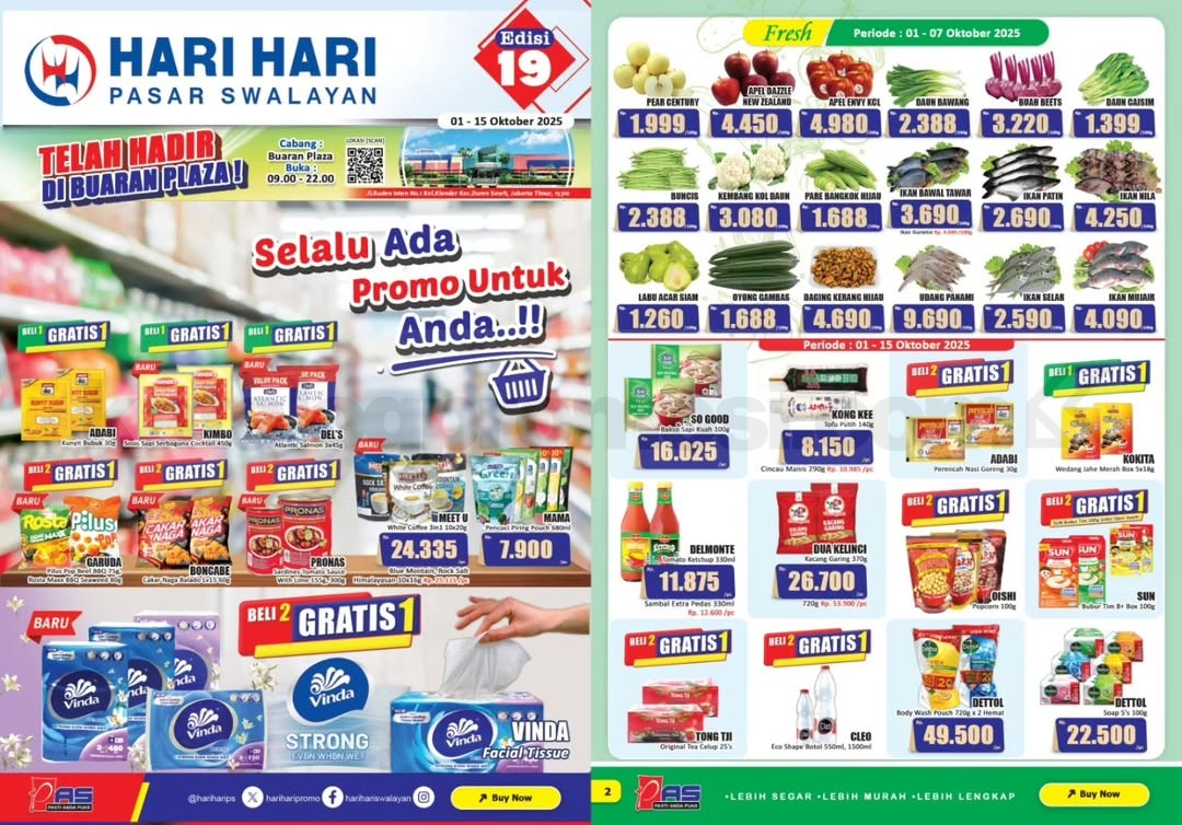 Promo Hari Hari Pasar Swalayan Katalog 01-15 Oktober 2025 • SoPasti.Com